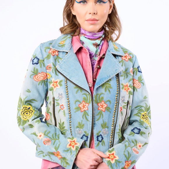 Aratta | Jackets & Coats | Lucinda Embroidered Denim Jacket Aratta ...